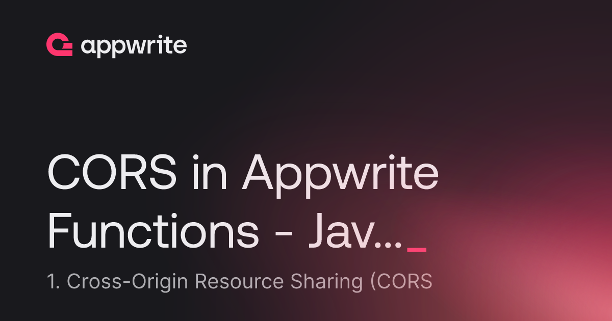 Cors In Appwrite Functions Javascript Fetch Cors Issue Threads 9478